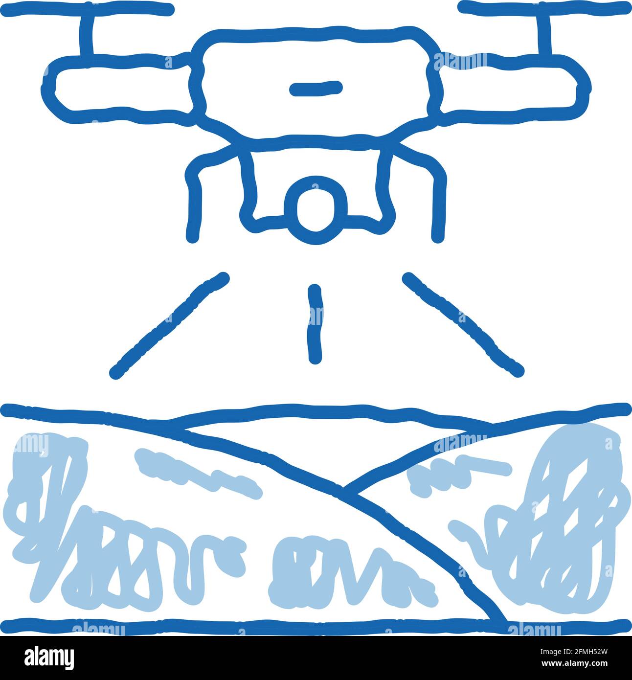 Drone Quadcopter Equipment doodle icon hand drawn illustration Stock ...