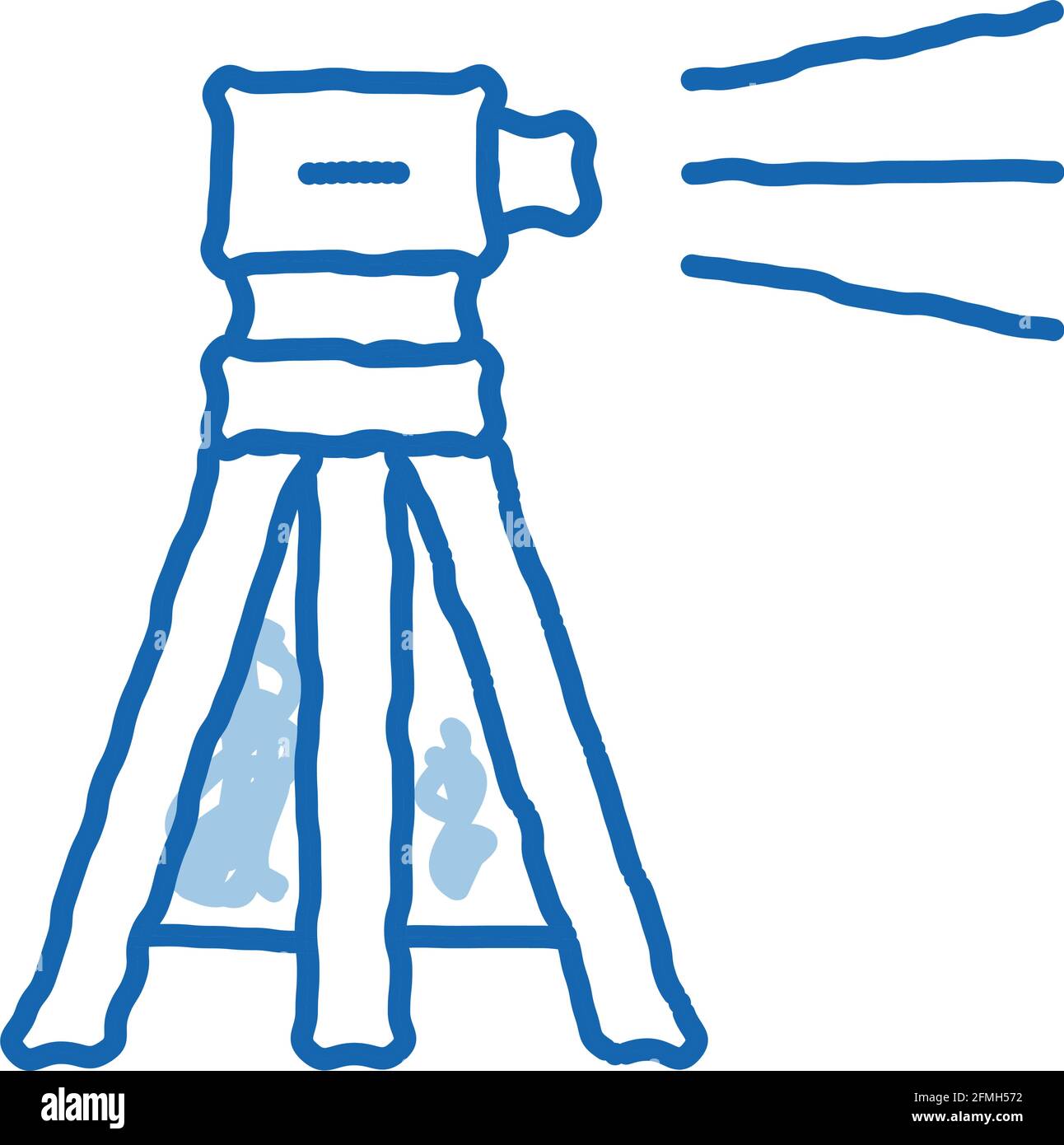 Topography Geodetic Tool doodle icon hand drawn illustration Stock ...