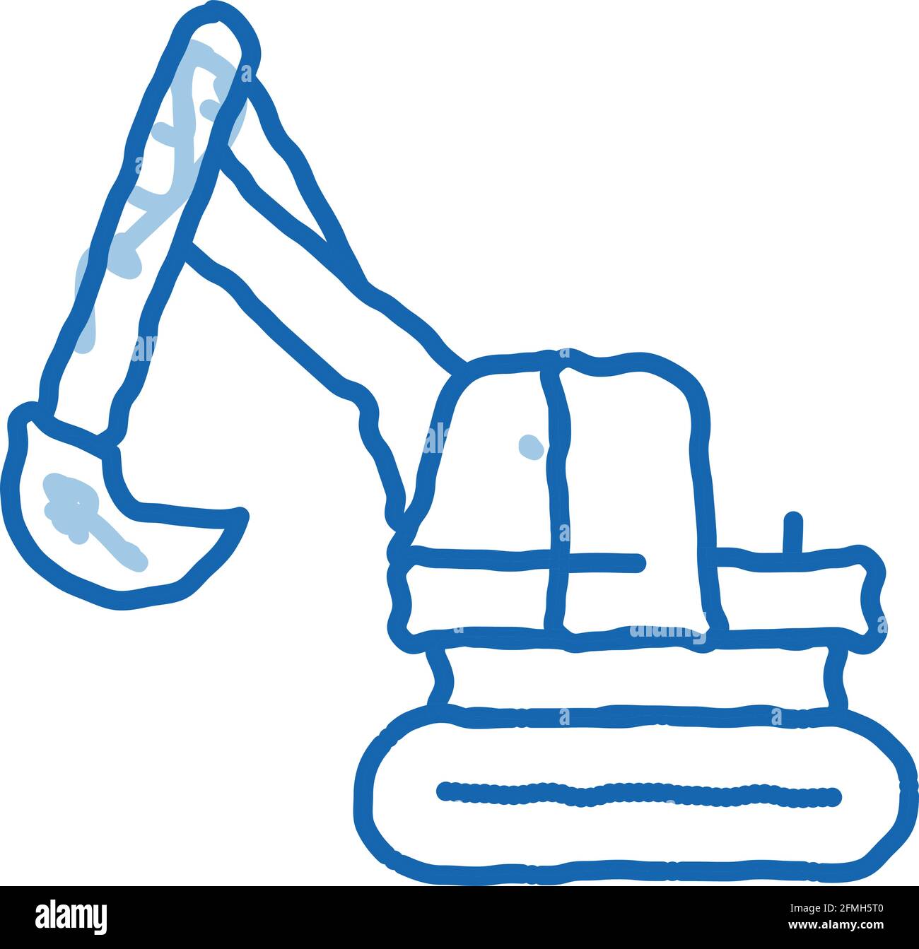 Excavator Machine doodle icon hand drawn illustration Stock Vector ...