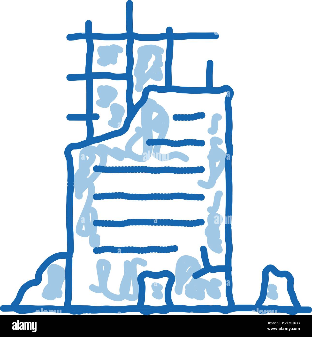 Ruined Building doodle icon hand drawn illustration Stock Vector Image ...