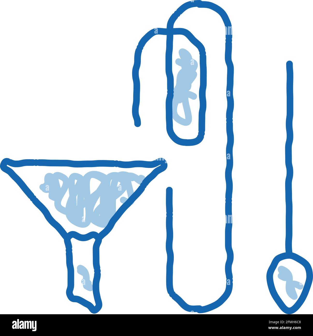 Funnel And Tube doodle icon hand drawn illustration Stock Vector Image ...