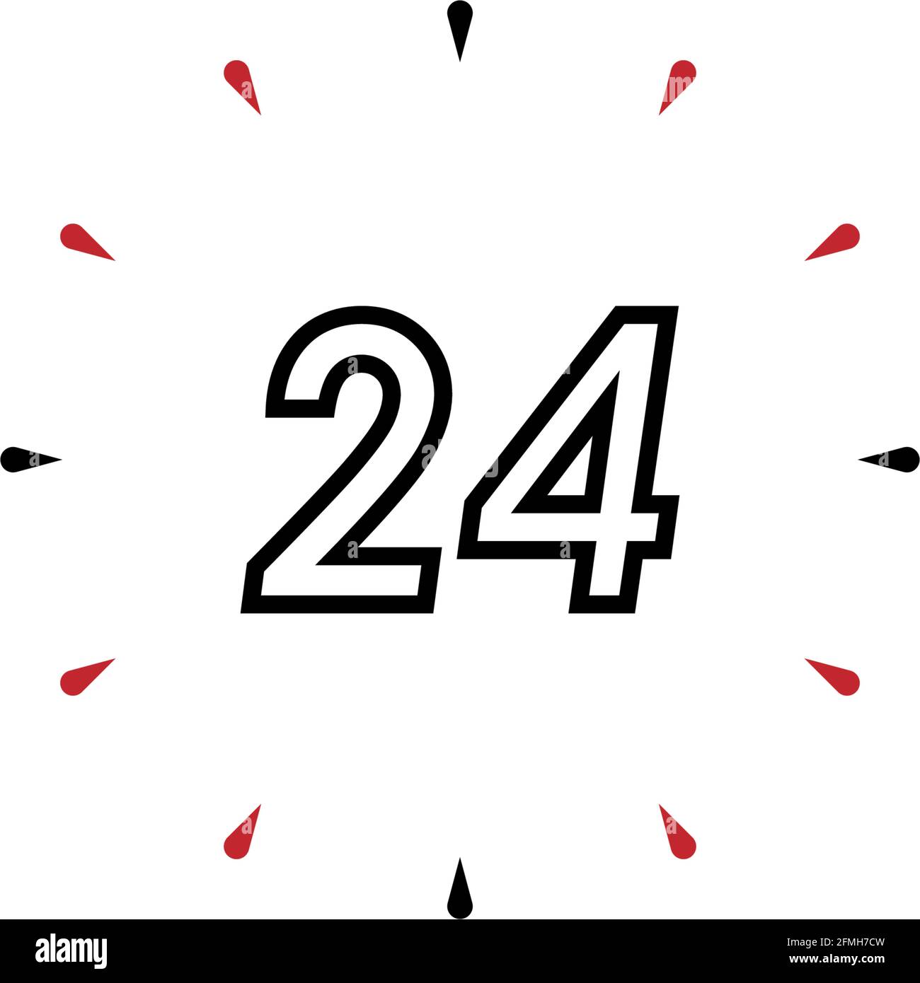 24 Hour icon logo vector illustration design template Stock Vector ...