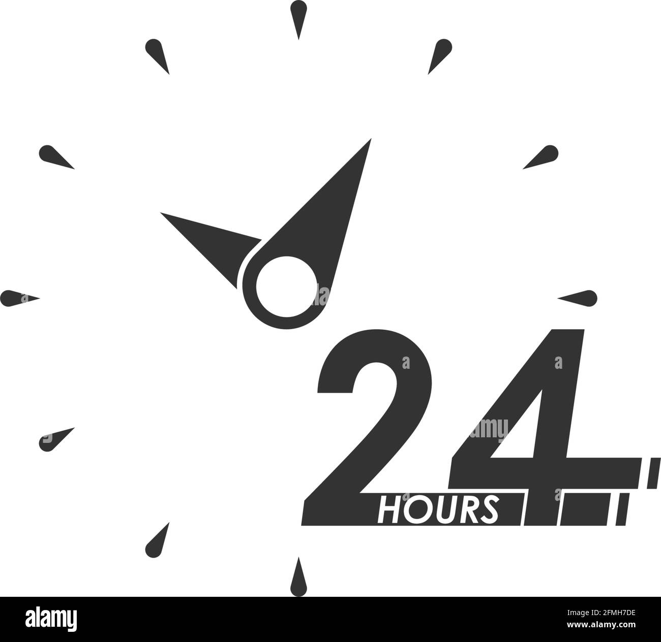 24 Hour icon logo vector illustration design template Stock Vector ...