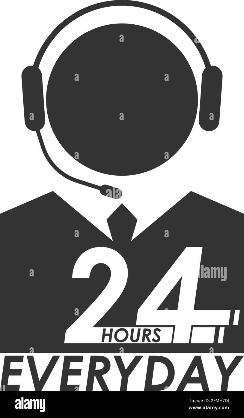 24 Hour icon logo vector illustration design template Stock Vector ...