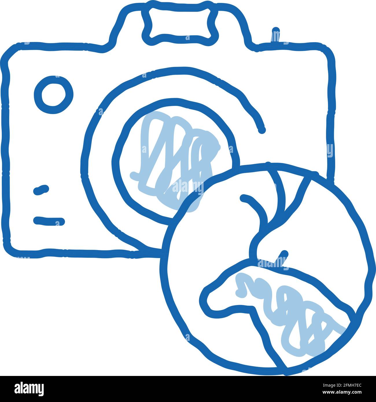Photo Camera doodle icon hand drawn illustration Stock Vector Image ...