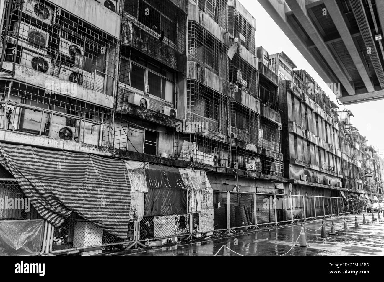 Run down apartment block Black and White Stock Photos & Images - Alamy