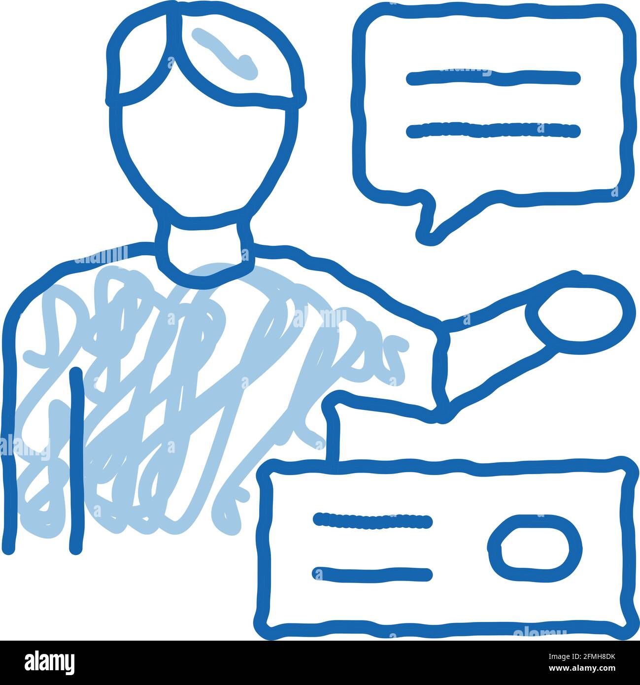 Human Speaking doodle icon hand drawn illustration Stock Vector Image ...