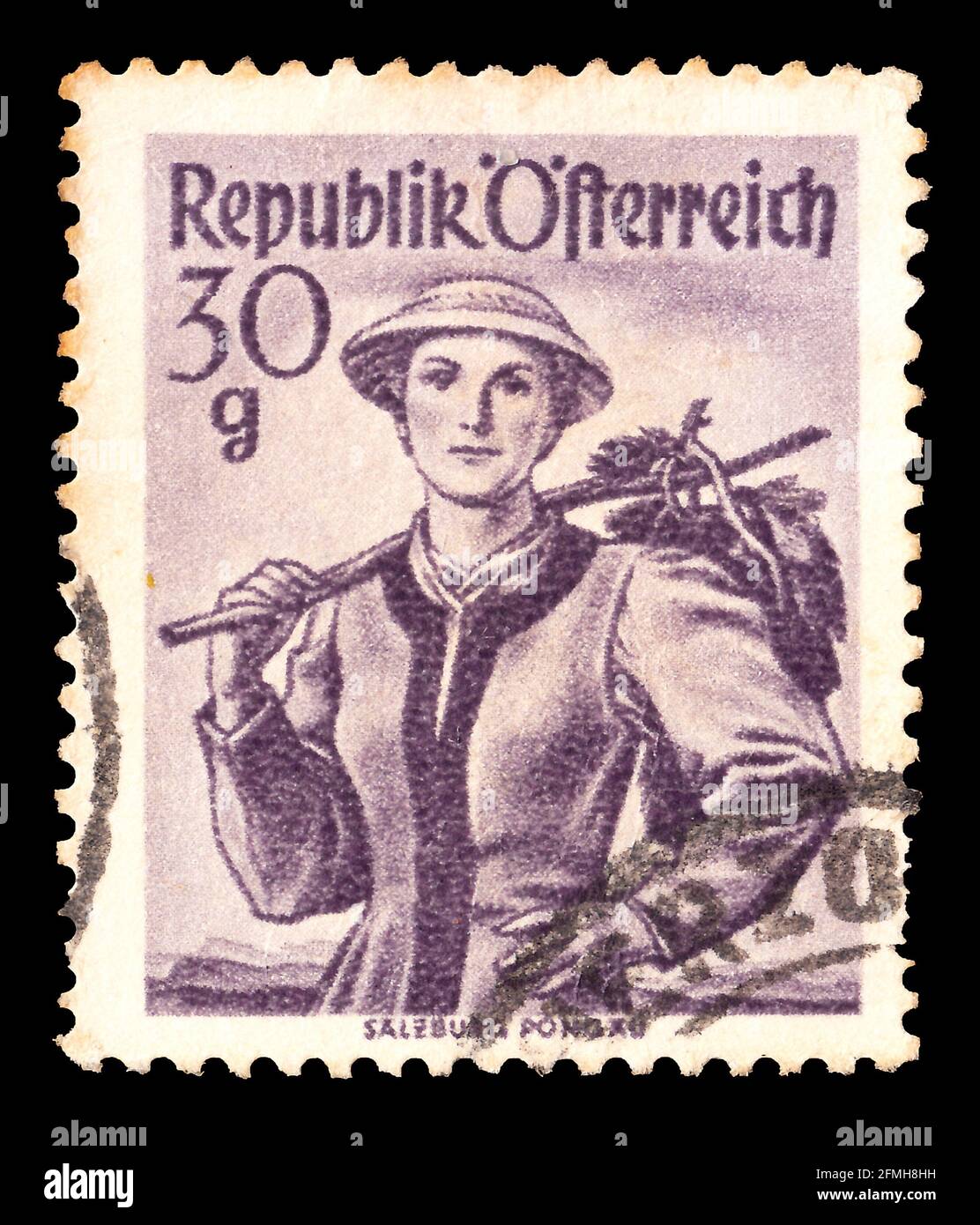 Austria - CIRCA 1948: Austria postage stamp, depicting folk costume ...
