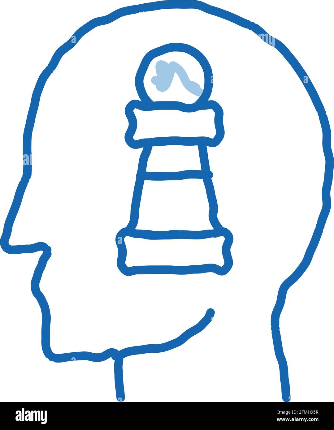 Chess Figure Head doodle icon hand drawn illustration Stock Vector ...