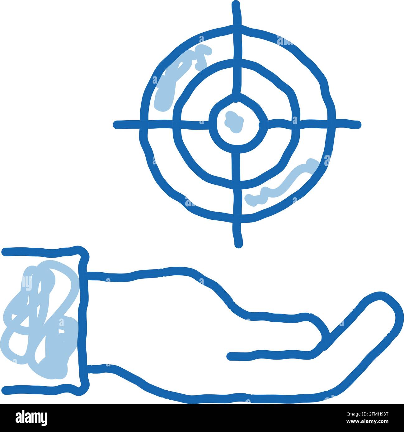 Hand Hold Target doodle icon hand drawn illustration Stock Vector Image ...