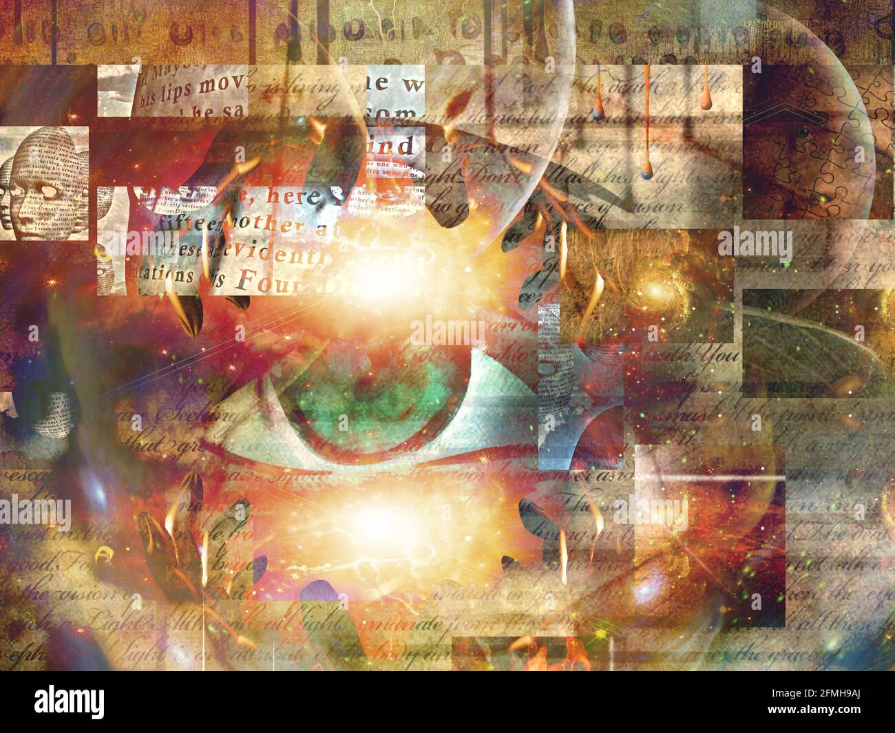 Modern abstract with surreal elements. 3D rendering Stock Photo - Alamy