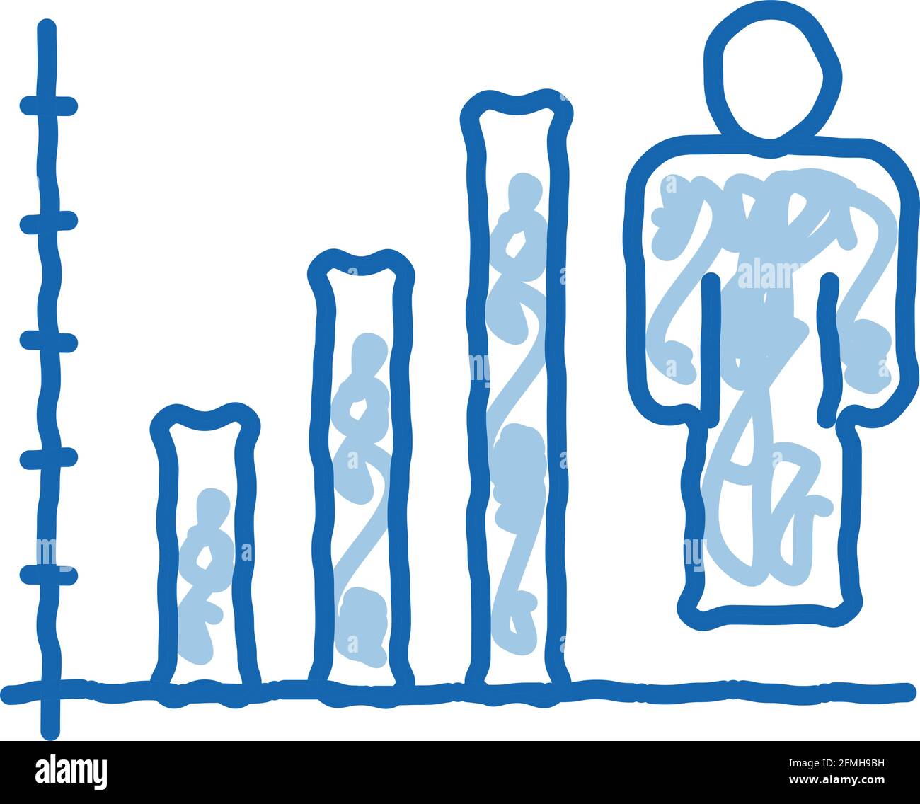 Man Rising Rates doodle icon hand drawn illustration Stock Vector Image ...