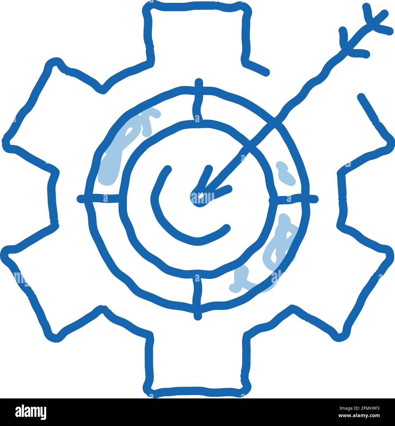 Target Processing doodle icon hand drawn illustration Stock Vector ...