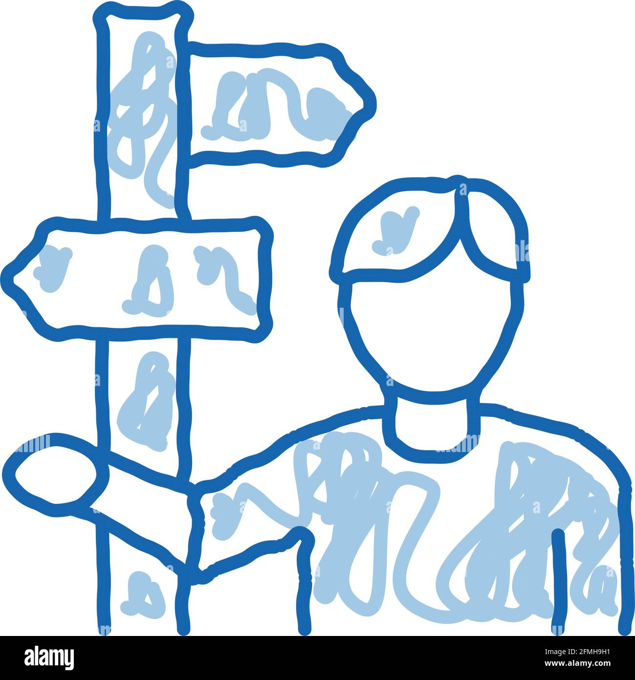 Human Post Column doodle icon hand drawn illustration Stock Vector ...