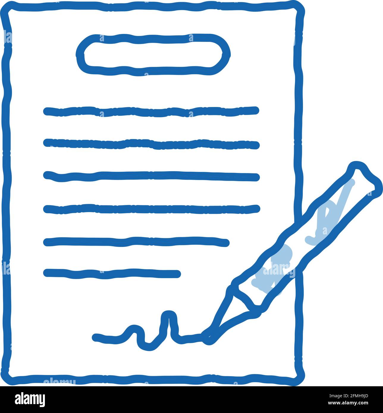 Contract Signing doodle icon hand drawn illustration Stock Vector Image ...