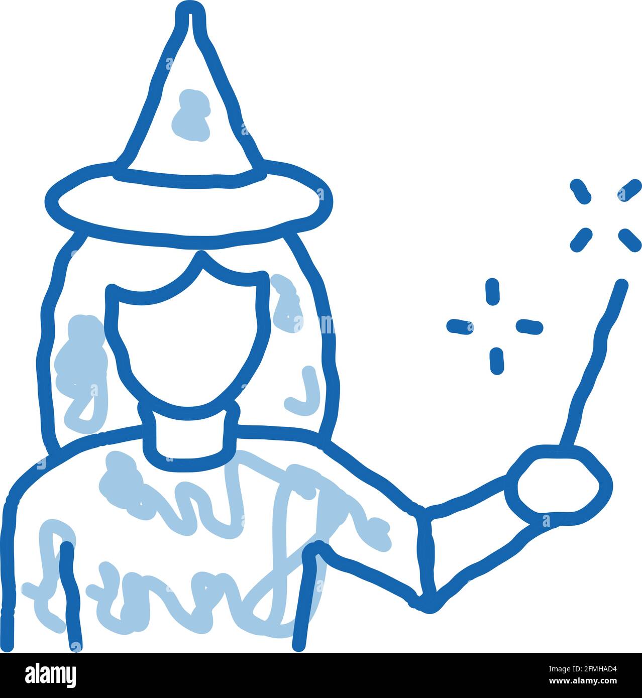 Wizard Woman doodle icon hand drawn illustration Stock Vector Image ...