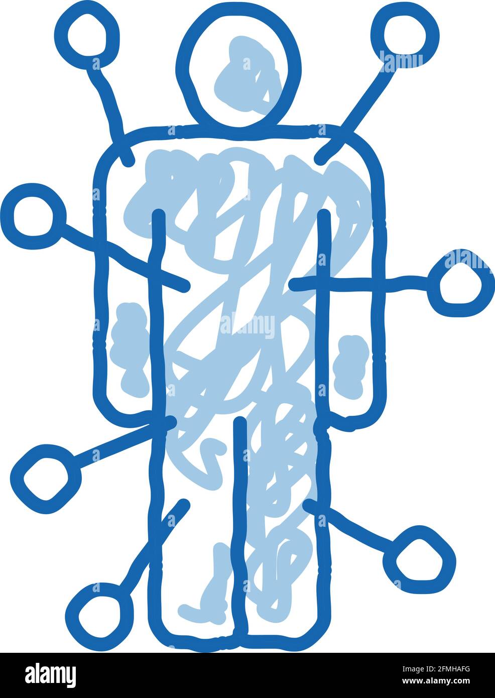 Doll With Pins doodle icon hand drawn illustration Stock Vector Image ...