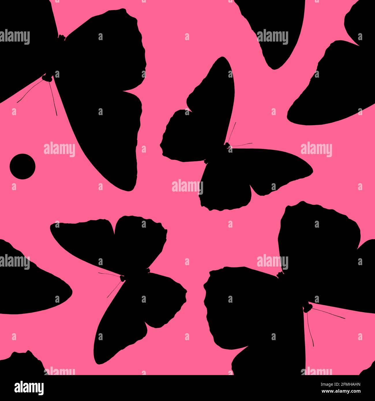 An illustration of seamless pattern of silhouettes of butterflies Stock ...