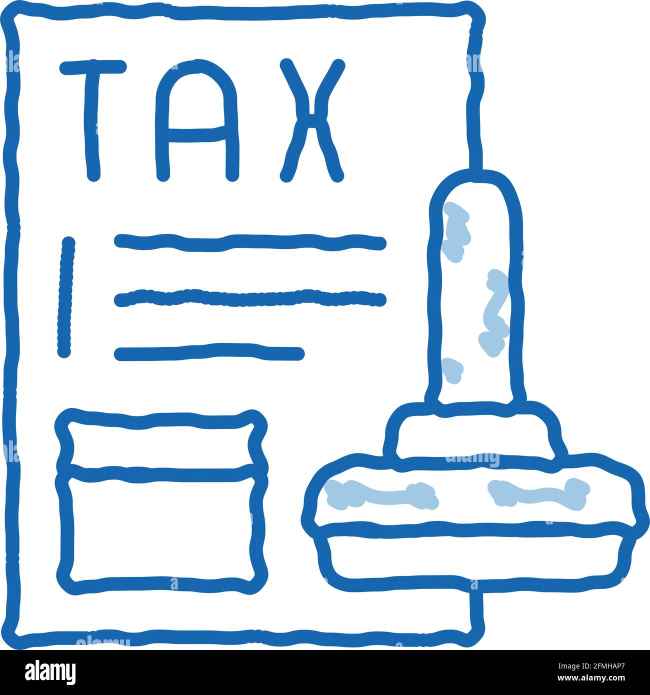 Tax Paper Stamp doodle icon hand drawn illustration Stock Vector Image ...