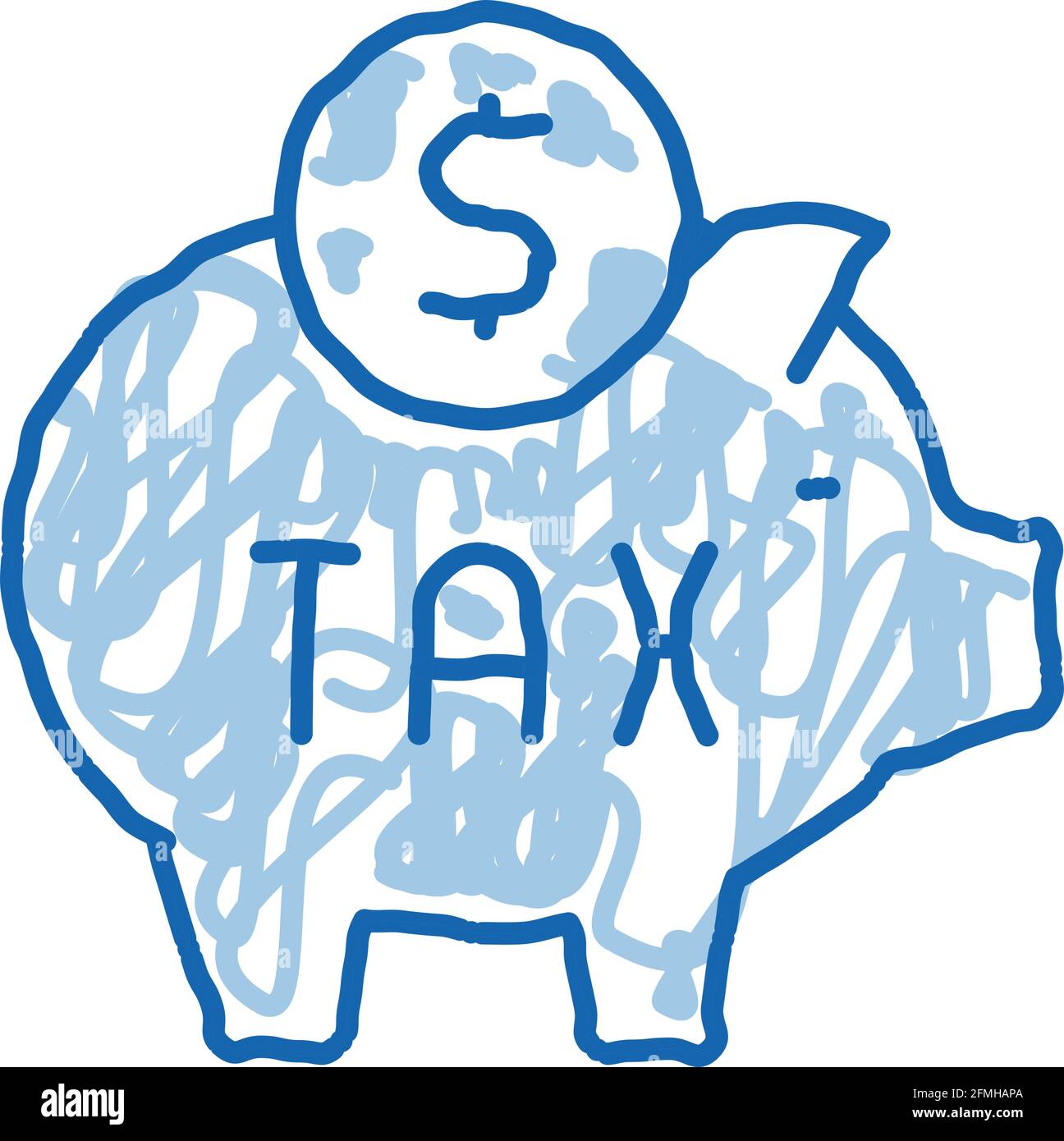 Tax Money Box doodle icon hand drawn illustration Stock Vector Image ...
