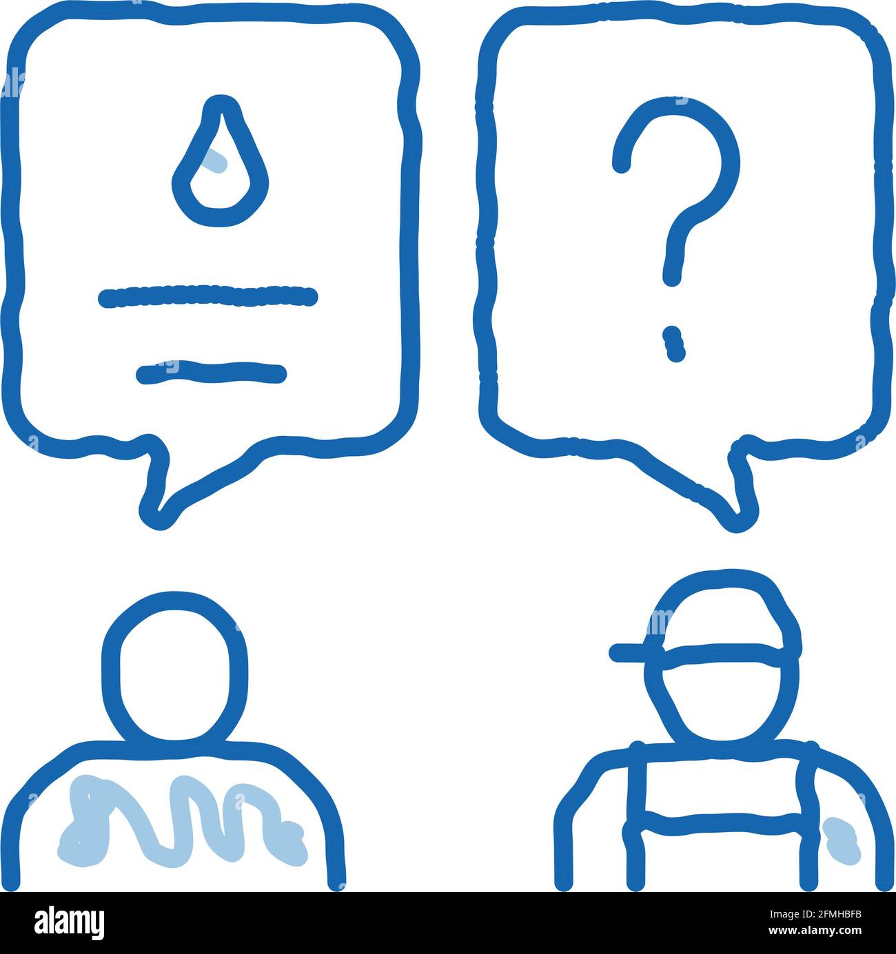 Plumber Discuss doodle icon hand drawn illustration Stock Vector Image ...