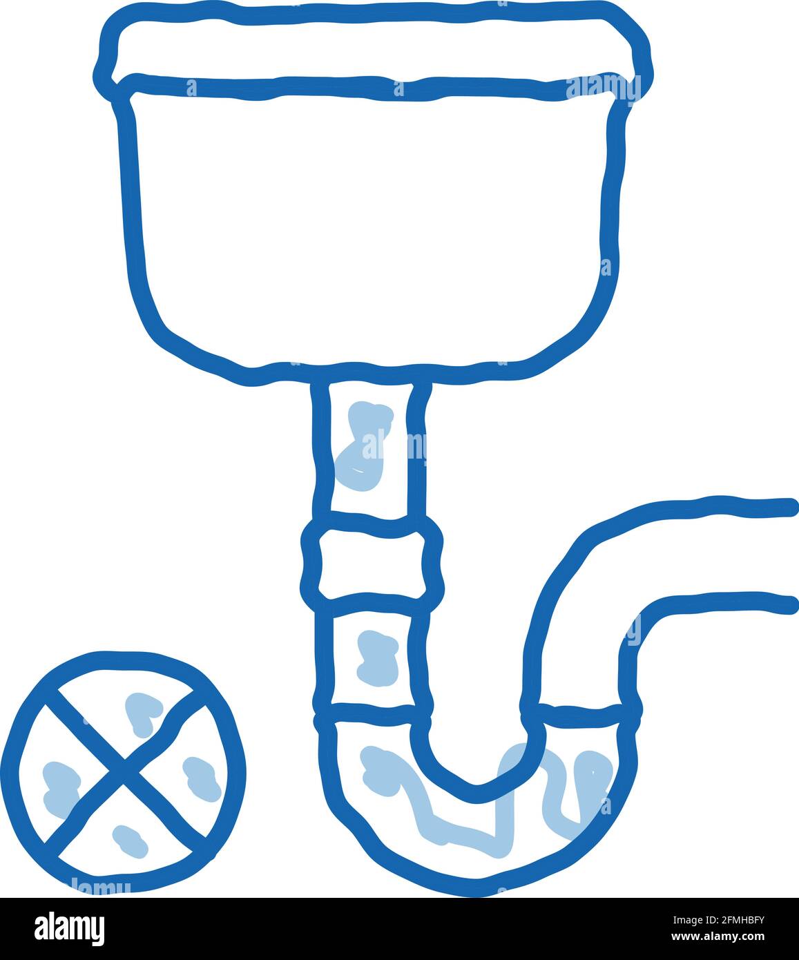 Broken Drain Tank doodle icon hand drawn illustration Stock Vector ...