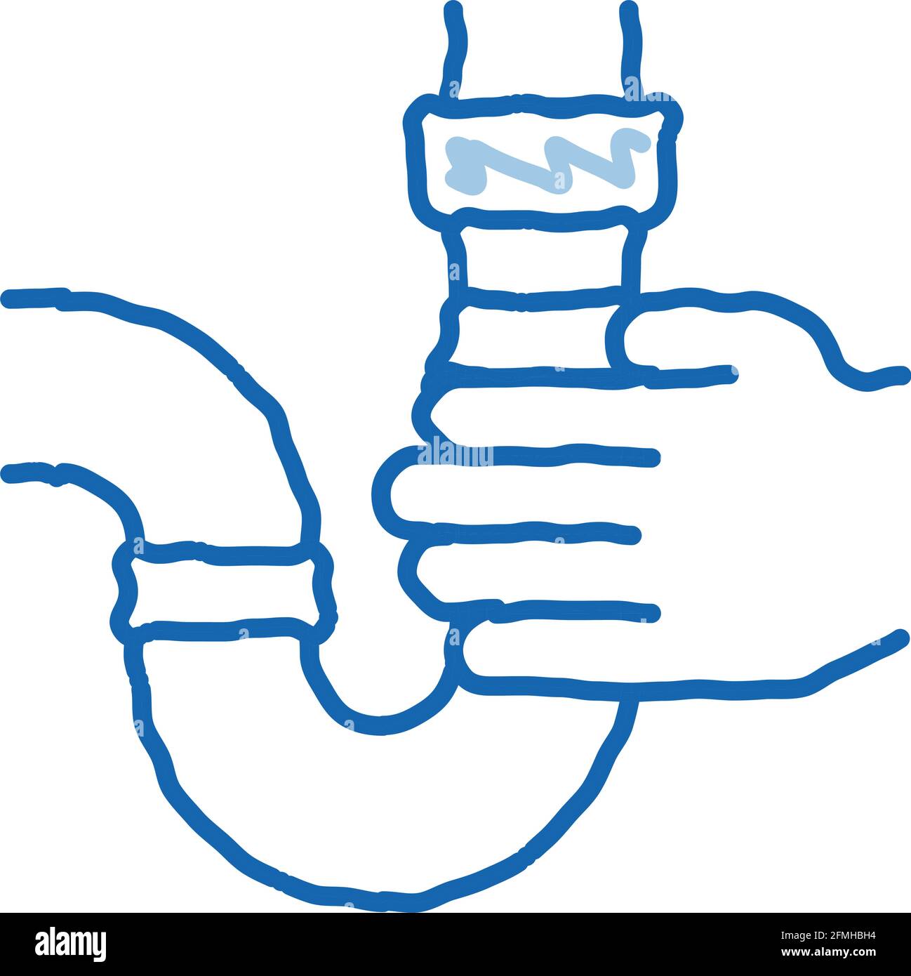 Hand Hold Pipe doodle icon hand drawn illustration Stock Vector Image ...