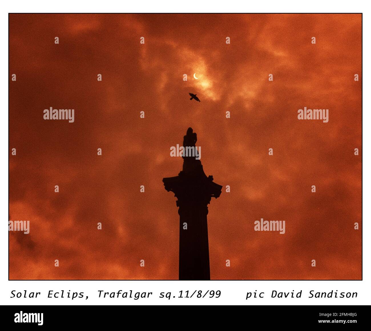 Solar Eclipse over Trafalgar Square London Aug 1999 Stock Photo - Alamy