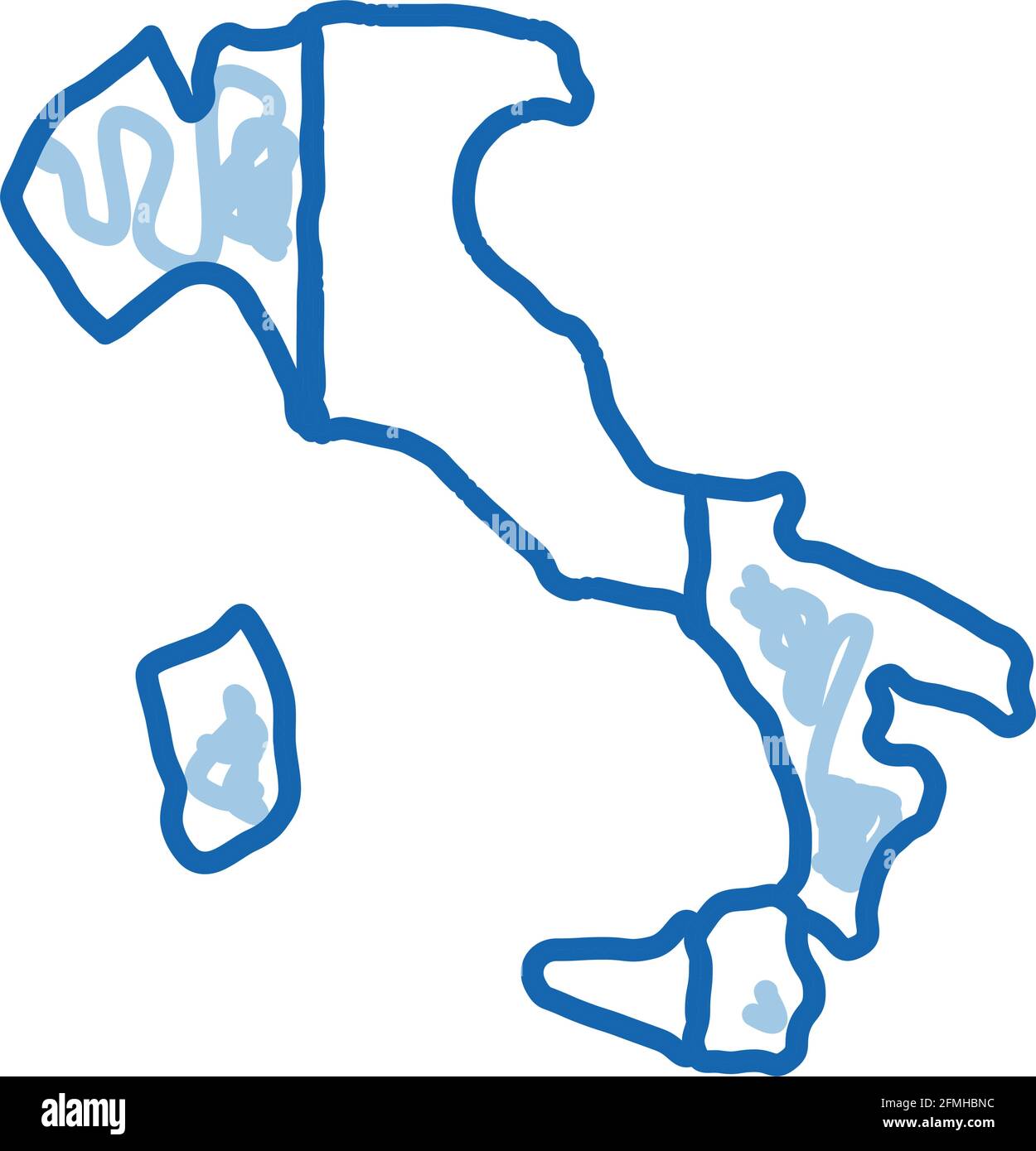 Simple blue map italy Cut Out Stock Images & Pictures - Alamy