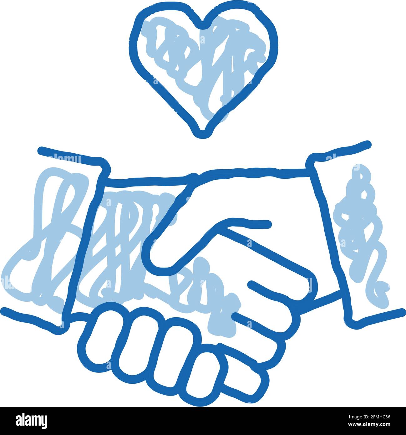 Lovely Handshake doodle icon hand drawn illustration Stock Vector Image ...