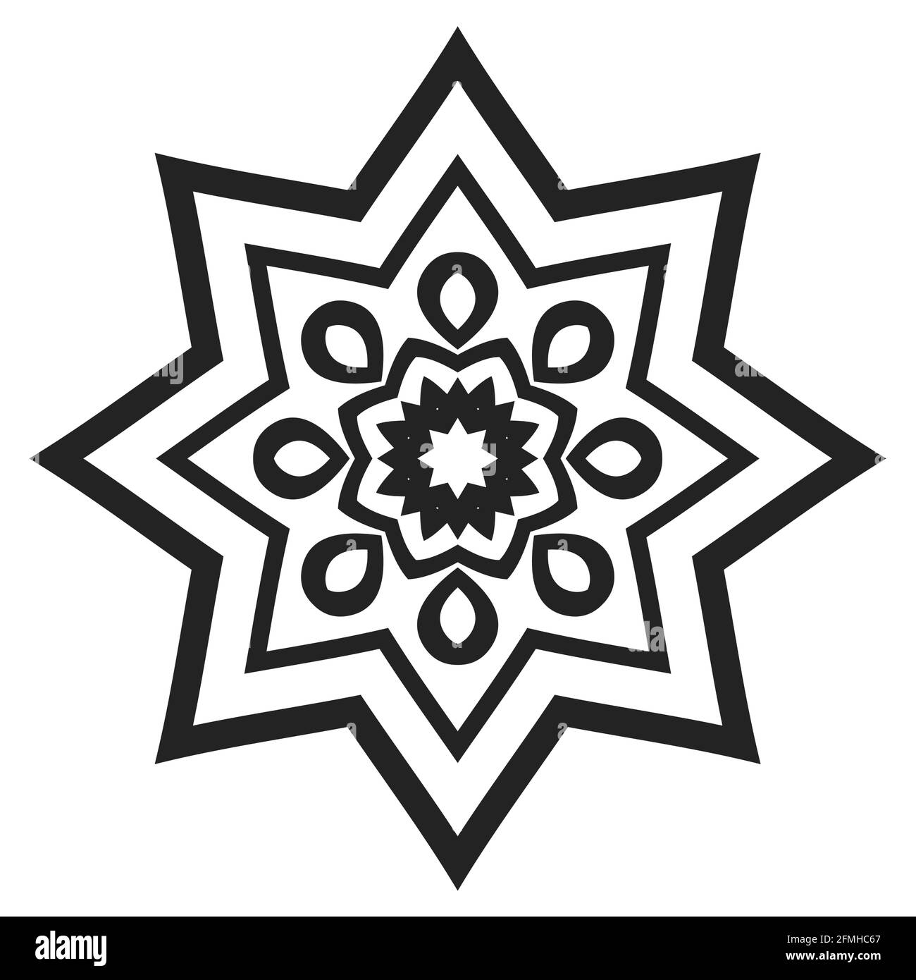 Islamic star silhouette design with white background Stock Photo - Alamy