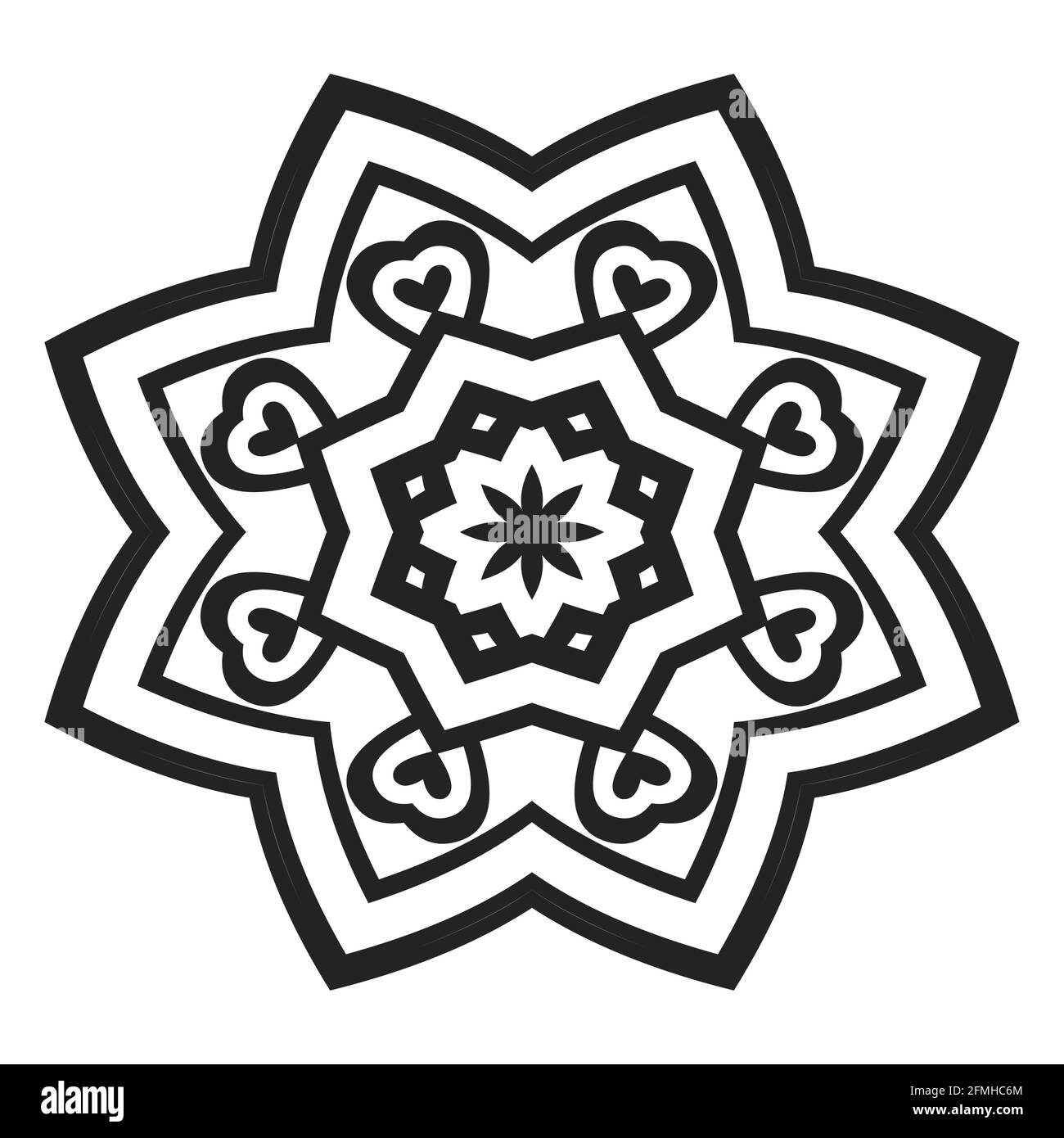 Islamic star silhouette design with white background Stock Photo - Alamy