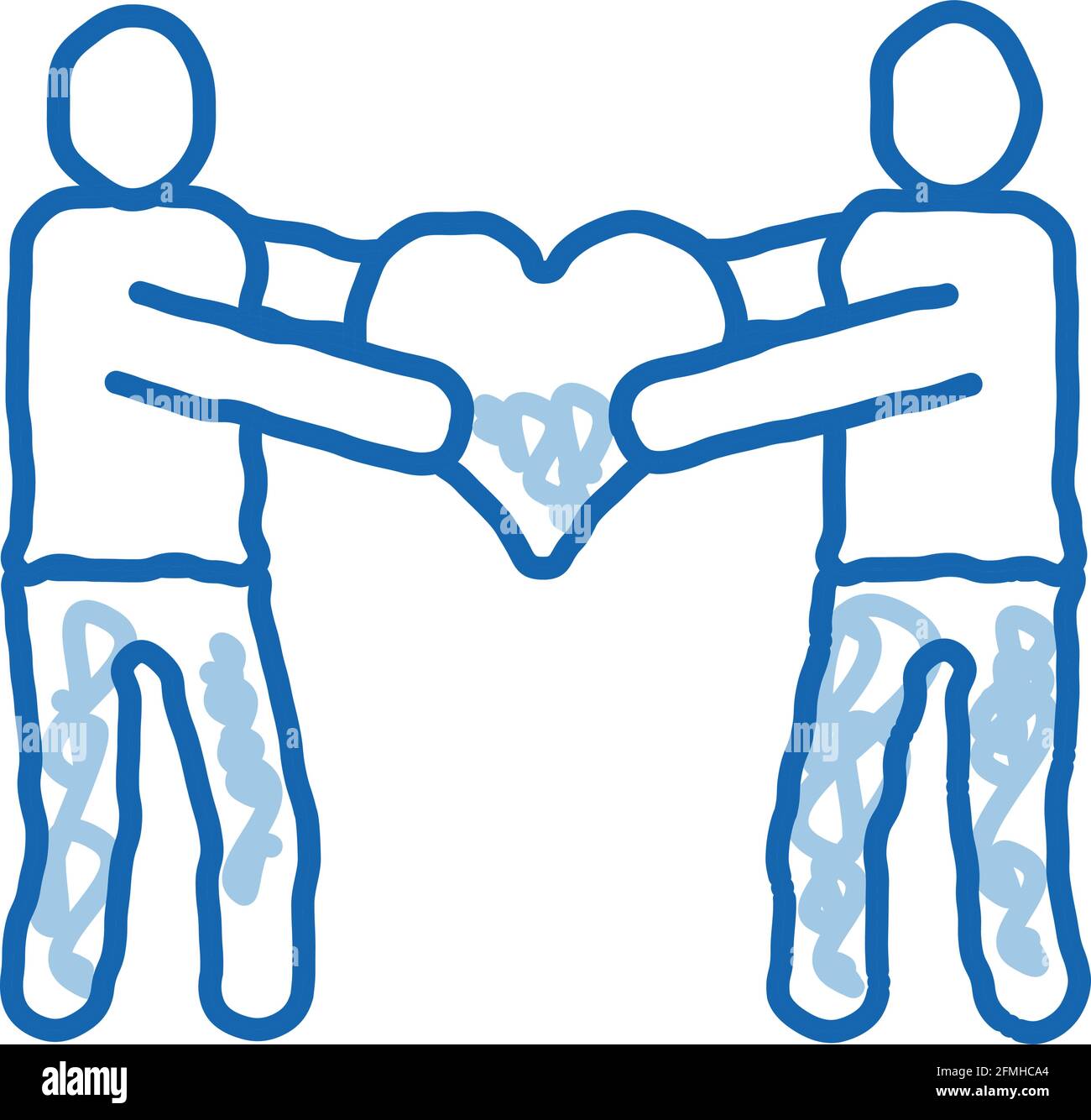 Human Share Heart doodle icon hand drawn illustration Stock Vector ...