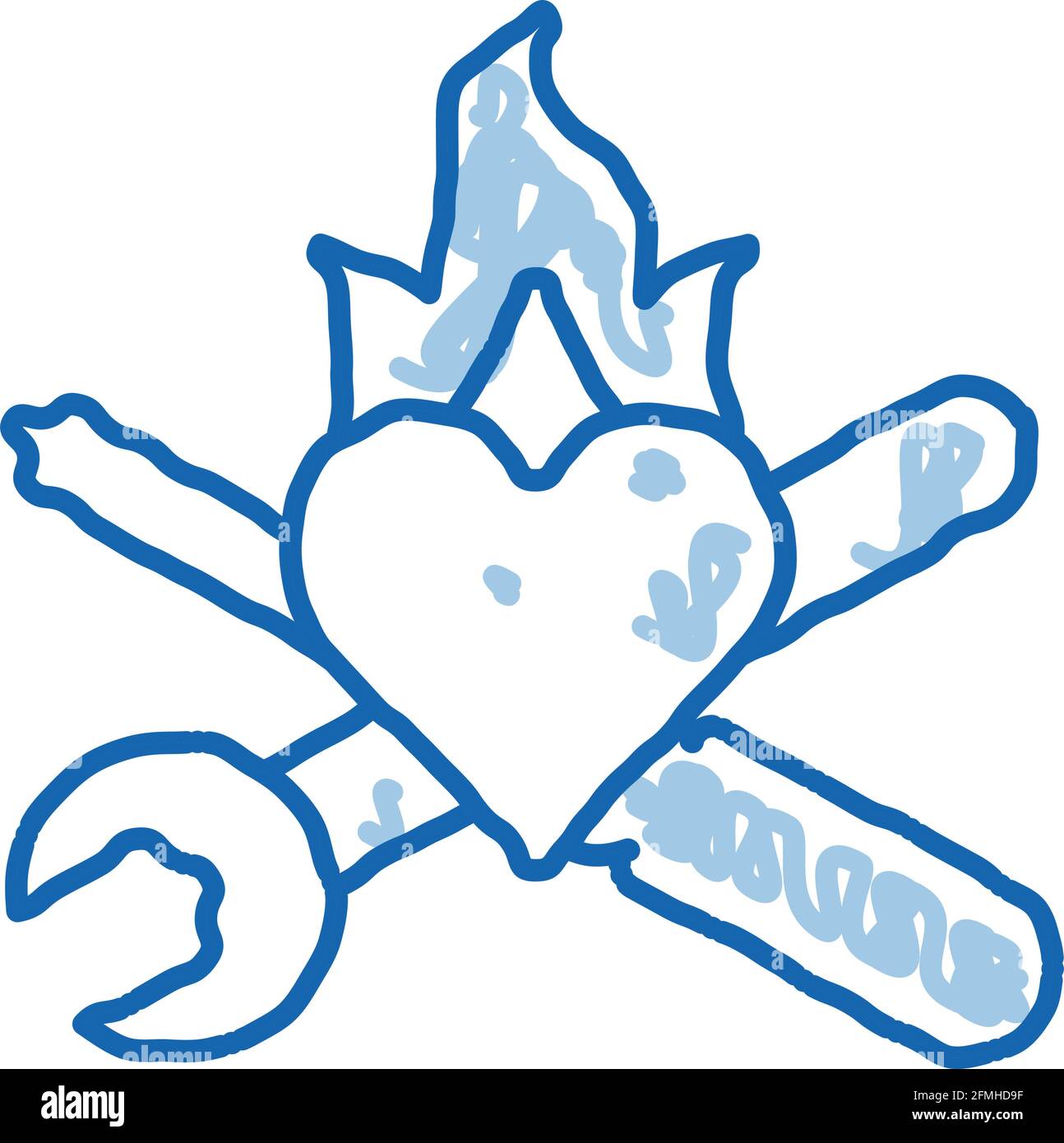 Instrument Heart doodle icon hand drawn illustration Stock Vector Image ...