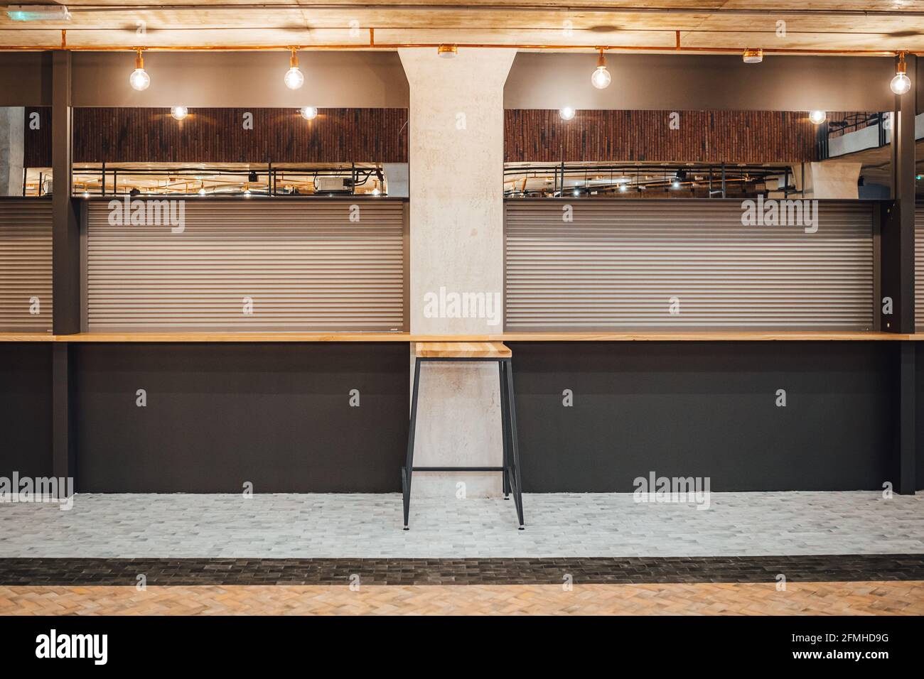 A close up view of closed coffee shop Stock Photo - Alamy