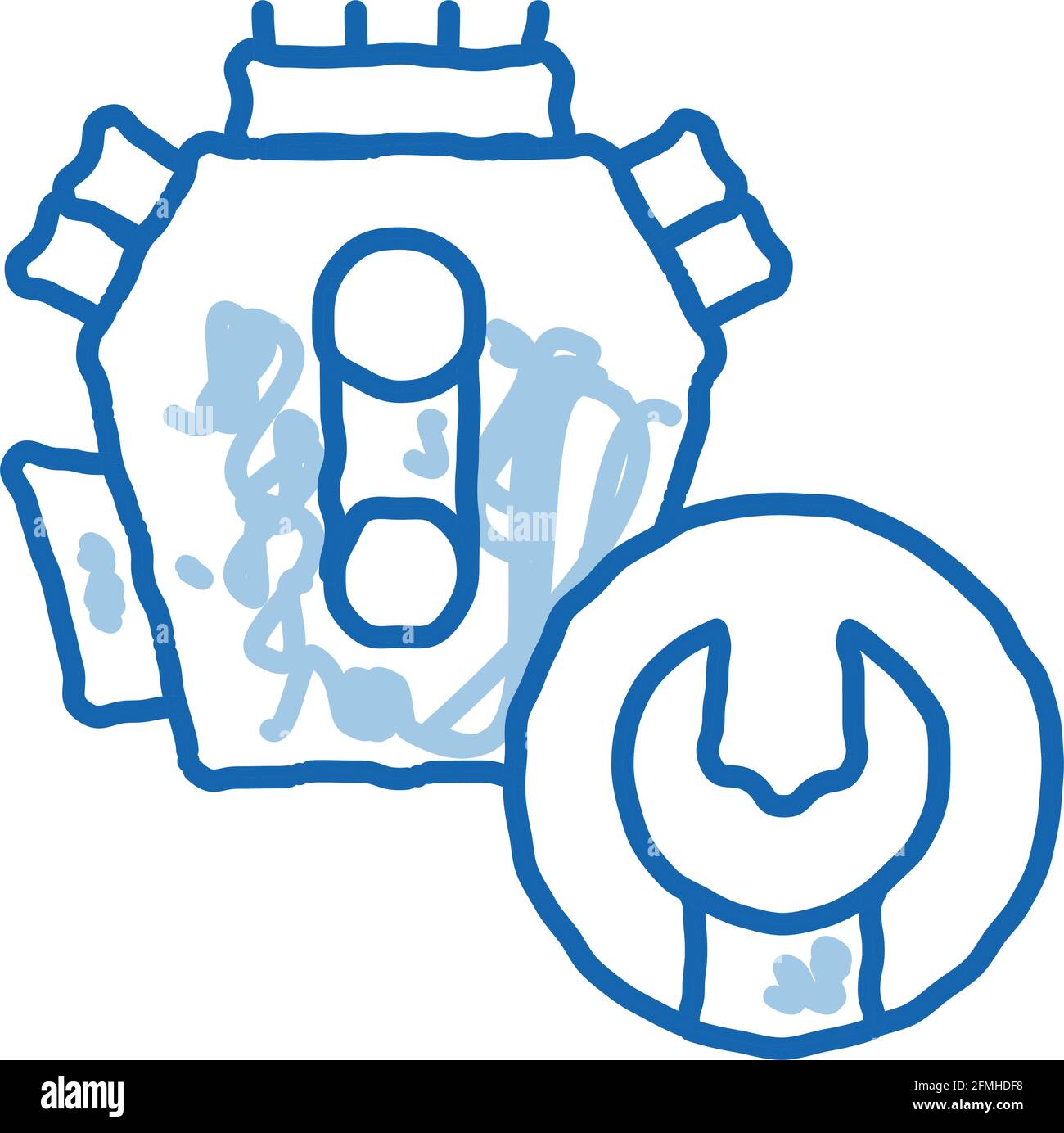 Engine Repair doodle icon hand drawn illustration Stock Vector Image ...