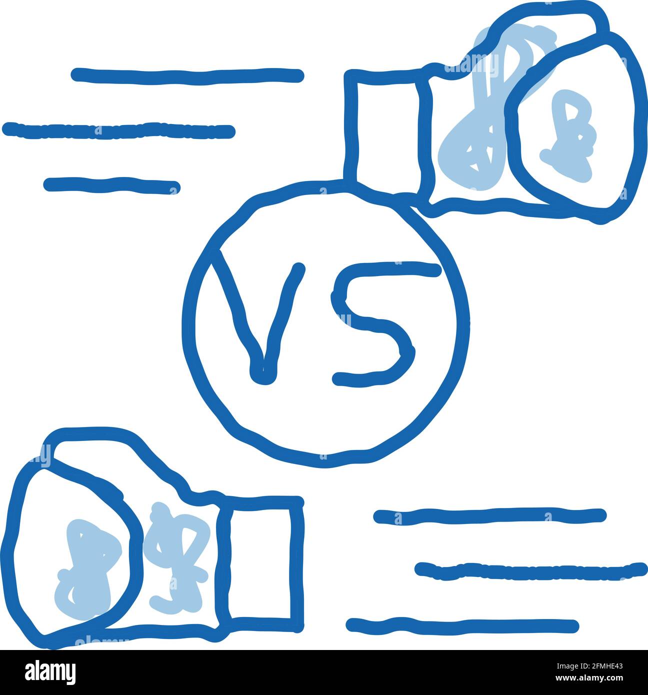 Box Fight Battle doodle icon hand drawn illustration Stock Vector Image ...