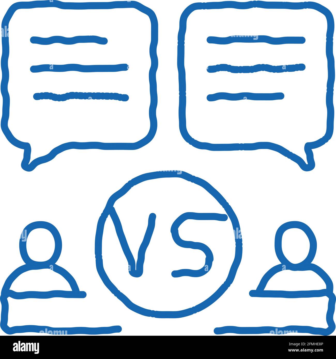 Discussion Battle doodle icon hand drawn illustration Stock Vector ...