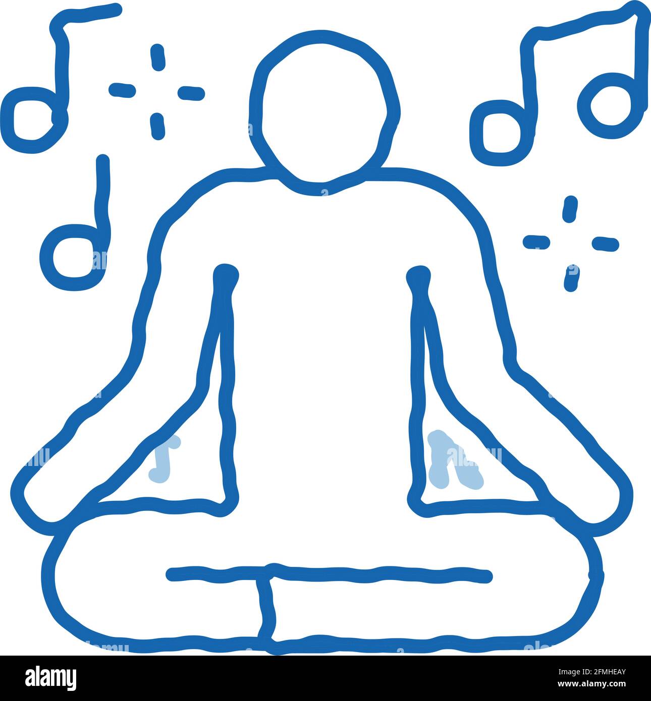 Musical Man Relaxation doodle icon hand drawn illustration Stock Vector ...