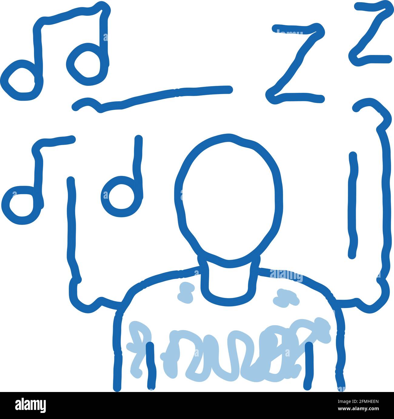 Fall Asleep to Music doodle icon hand drawn illustration Stock Vector ...