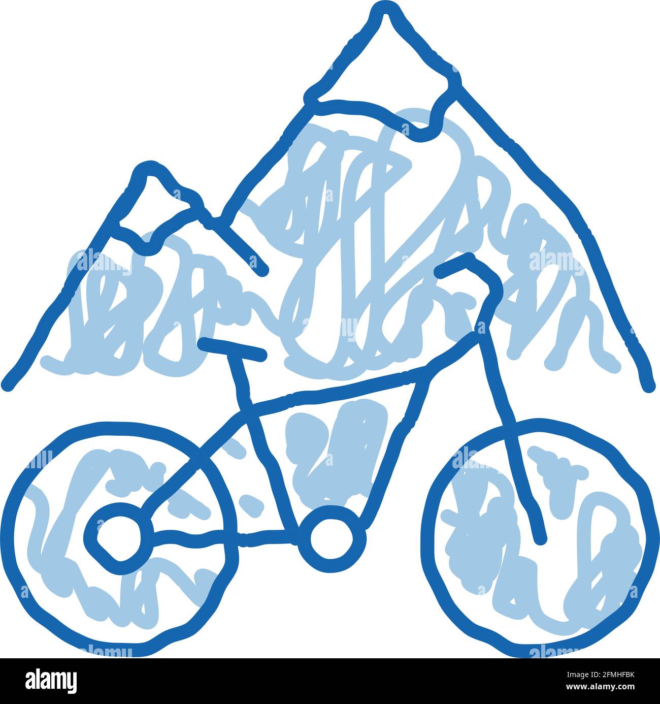 Mountain Bike doodle icon hand drawn illustration Stock Vector Image ...