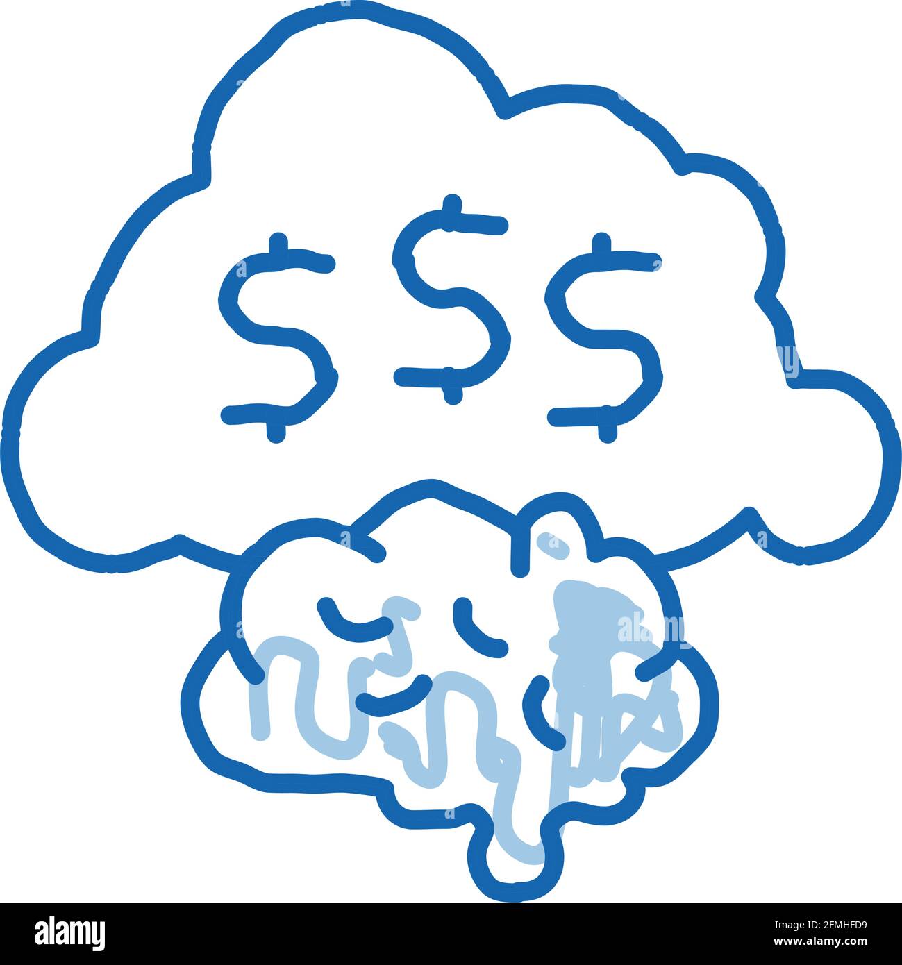 Thoughts on Making Money doodle icon hand drawn illustration Stock ...
