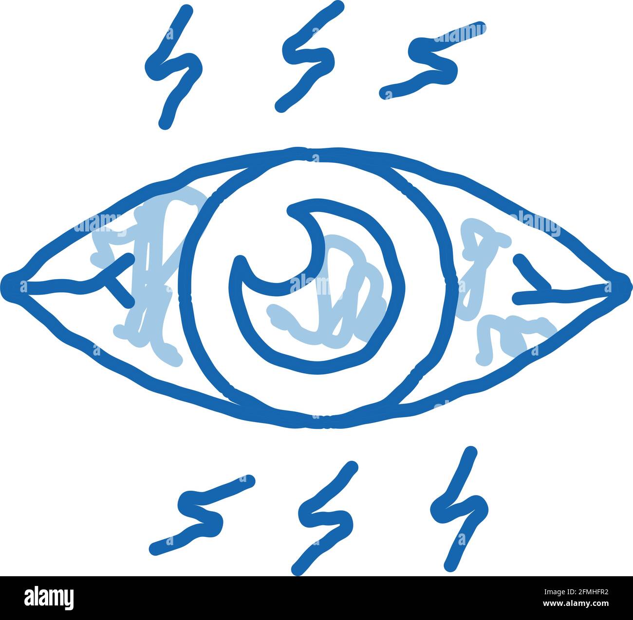 Strong Eye Pressure doodle icon hand drawn illustration Stock Vector ...