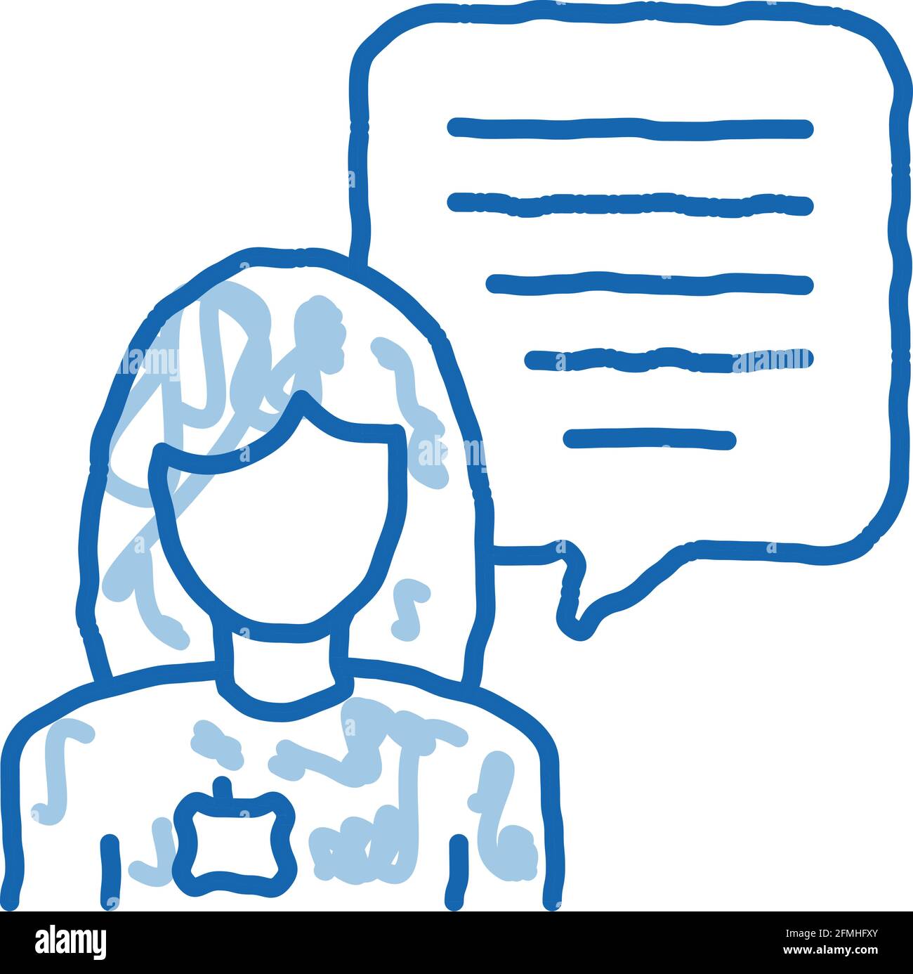 Female Worker Talk doodle icon hand drawn illustration Stock Vector ...