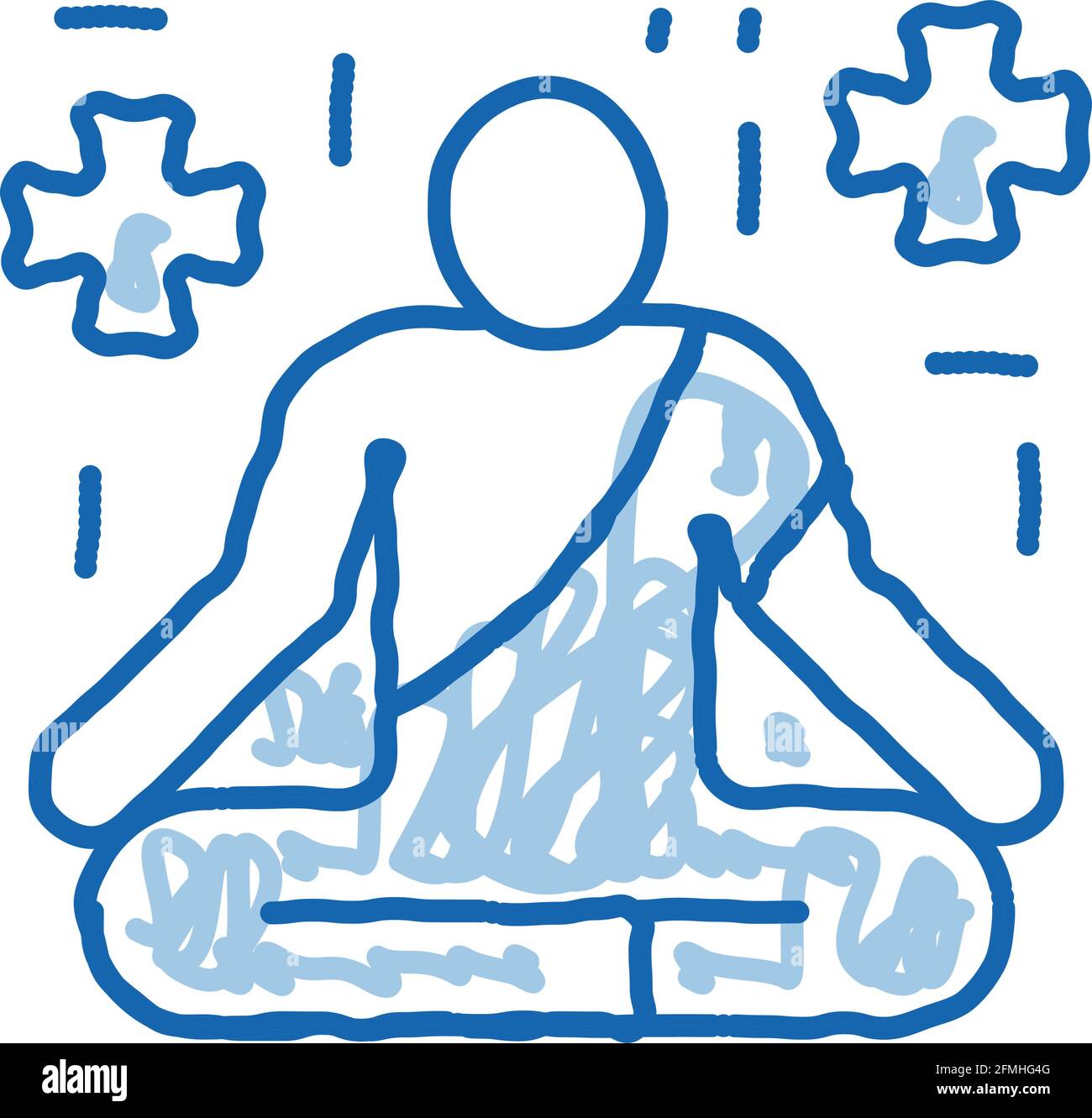 Yoga Men for Healing doodle icon hand drawn illustration Stock Vector ...