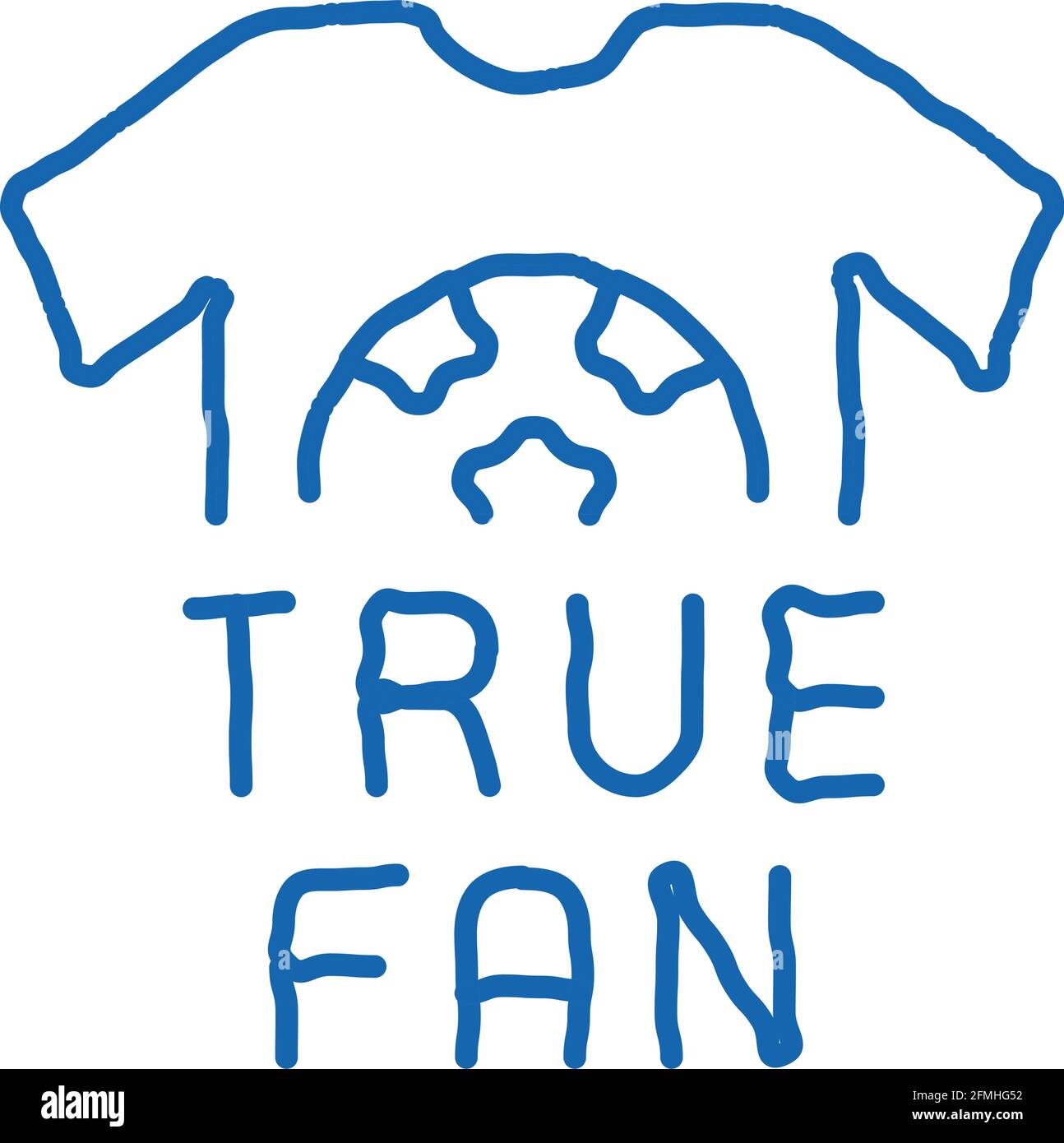 T-shirt True Fan doodle icon hand drawn illustration Stock Vector Image ...