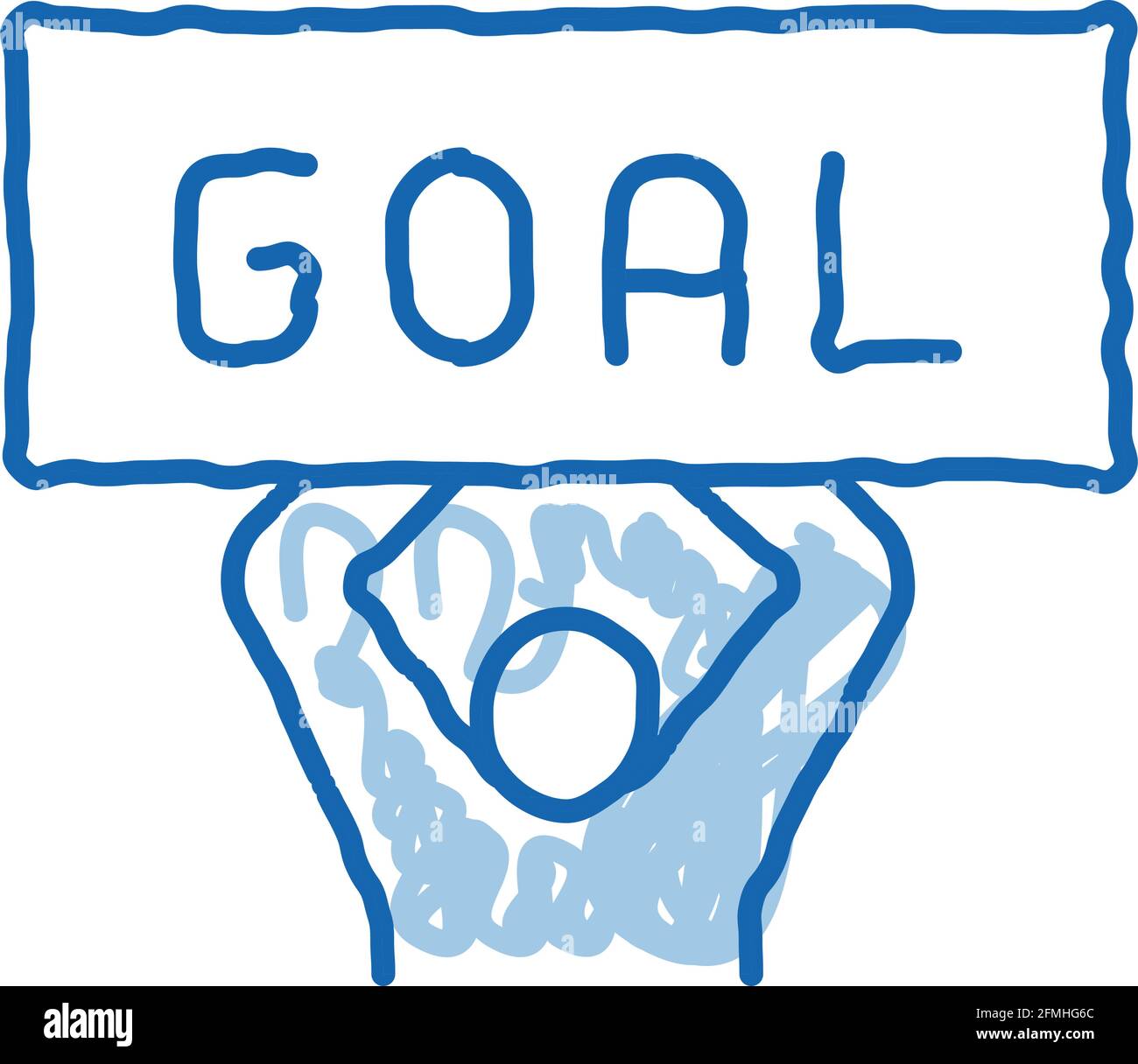 Man with Sign Goal doodle icon hand drawn illustration Stock Vector ...