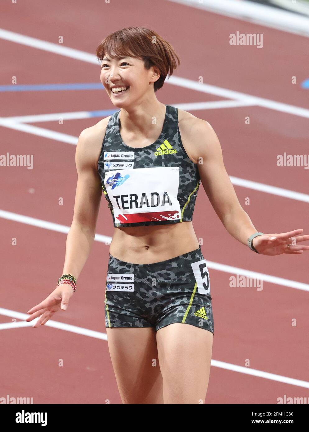 Tokyo, Japan. 9th May, 2021. Japanese sprinter Asuka Terada smiles ...