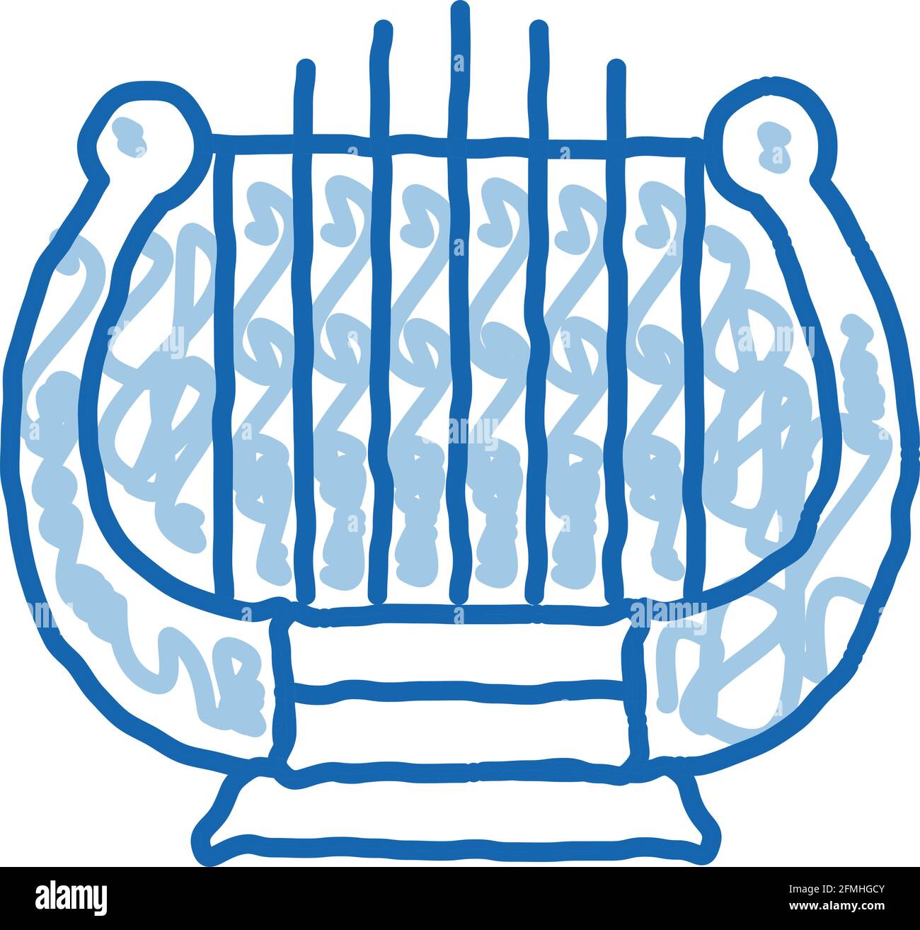 Harp Doodle Icon Hand Drawn Illustration Stock Vector Image And Art Alamy