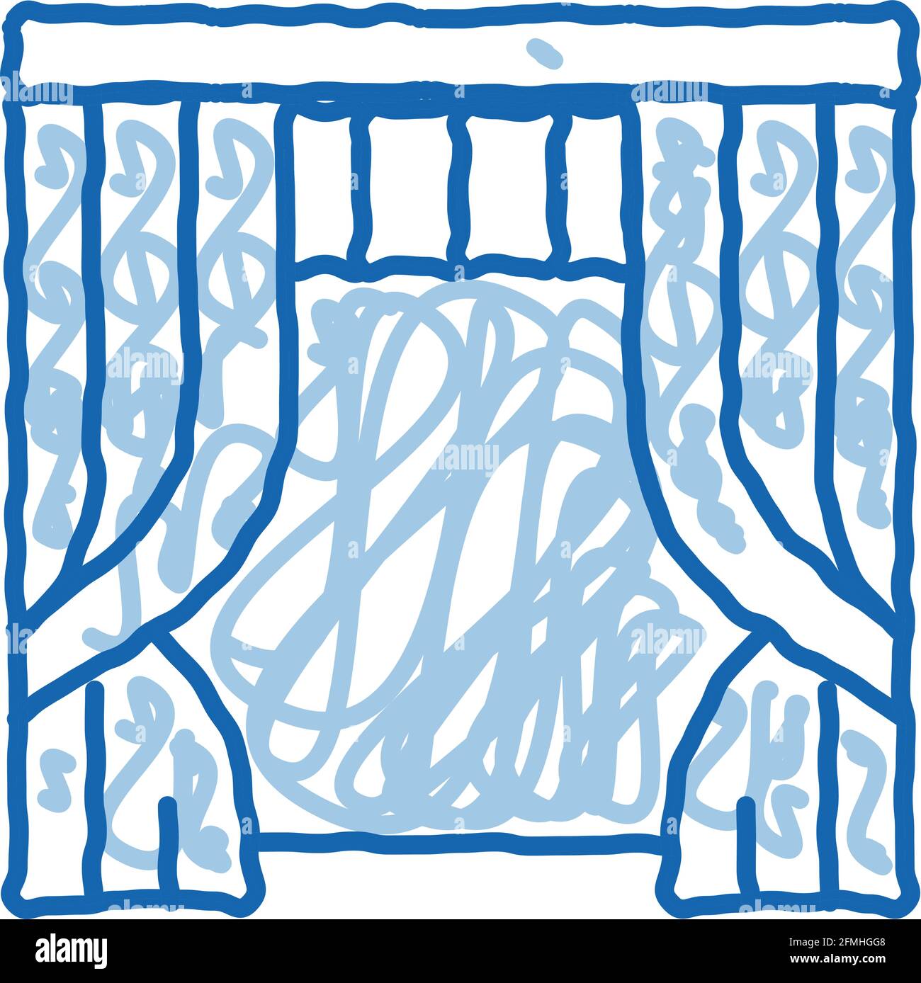 Theatrical Curtain doodle icon hand drawn illustration Stock Vector ...